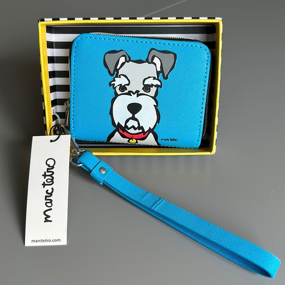 Marc Tetro | Bags | Nib Marc Tetro Schnauzer Wristlet Wallet Blue ...